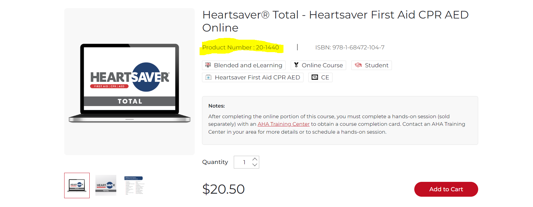 AHA Heartsaver First Aid CPR AED