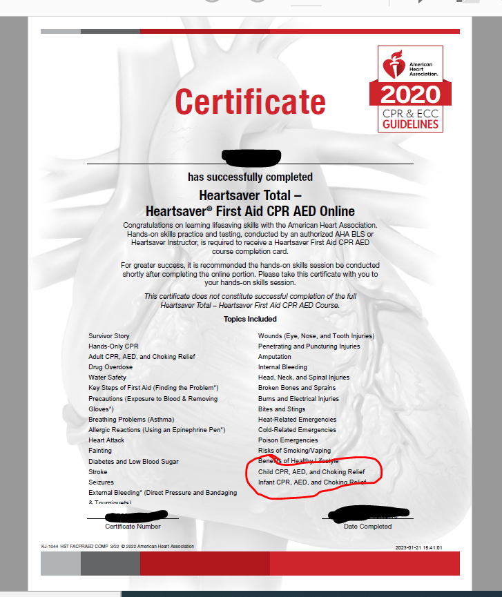 AHA Heartsaver First Aid CPR AED